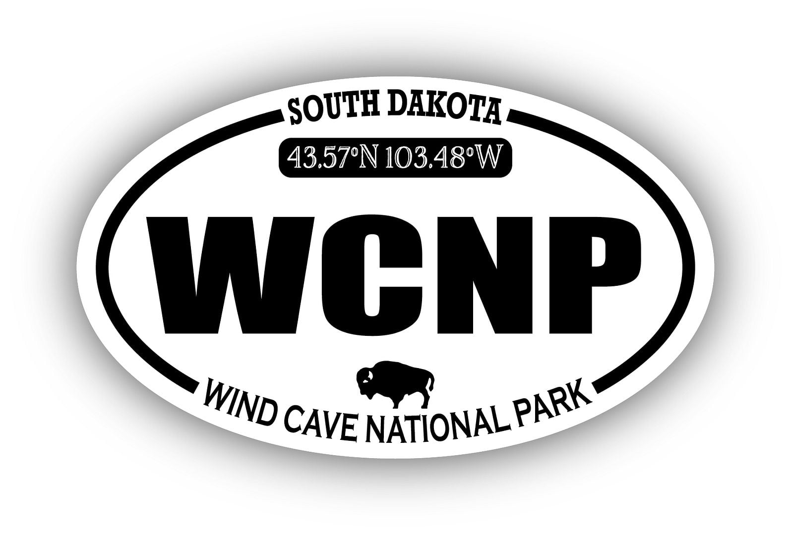 Wind Cave National Park South Dakota WCNP Oval Bumper Sticker 3M Vinyl ...