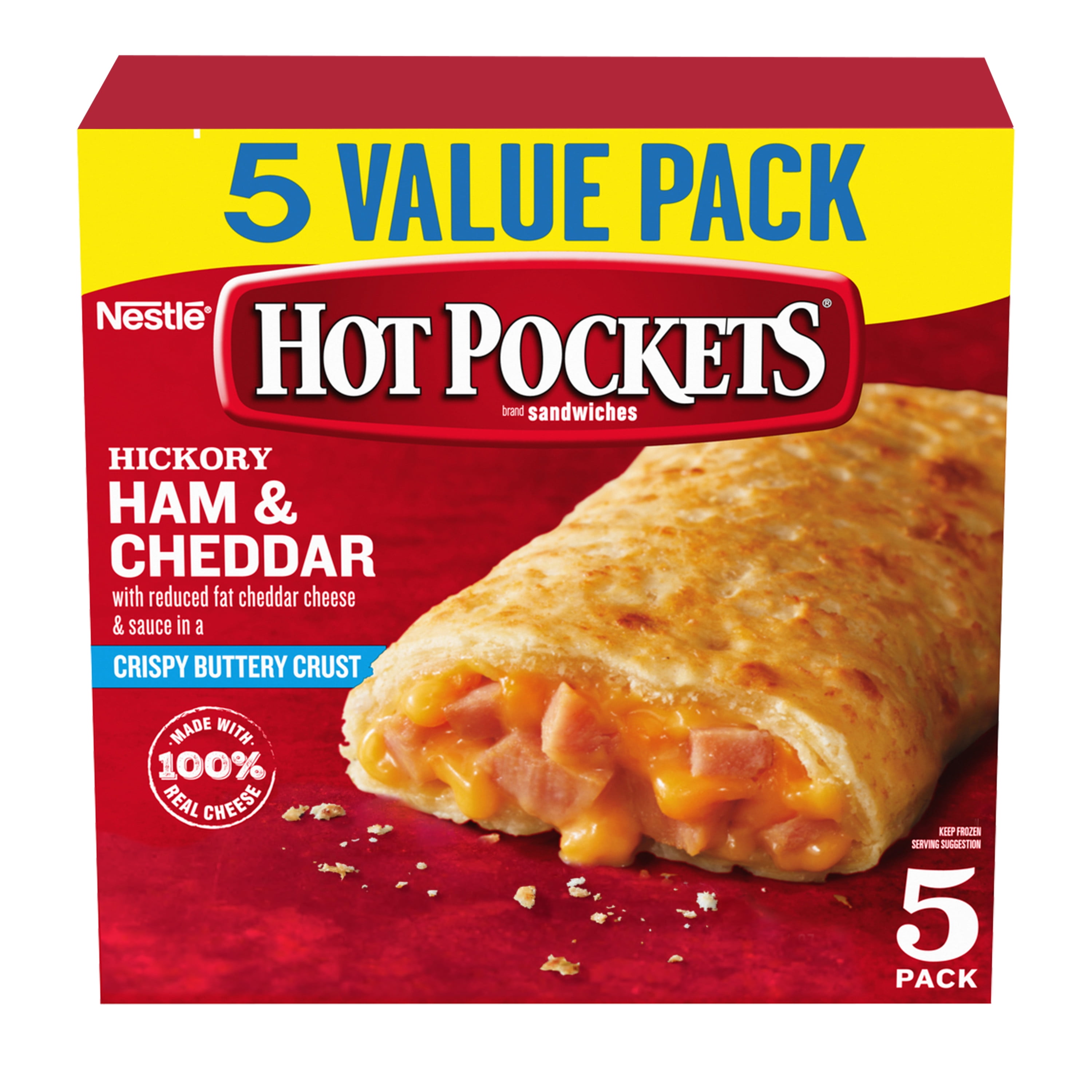HOT POCKETS Frozen Snack - Hickory Ham & Cheddar Frozen Sandwiches ...
