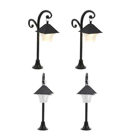 4 Pcs Street Lights Models Miniature Lamps Lights Mini Street Lamp ...