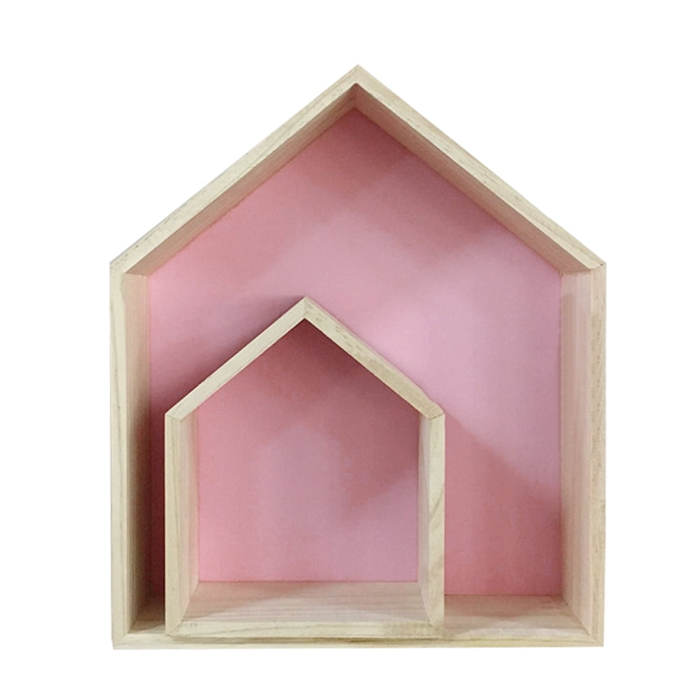 Children's Room Customized House Shape Wooden Shadow Cubby Box Storage ...