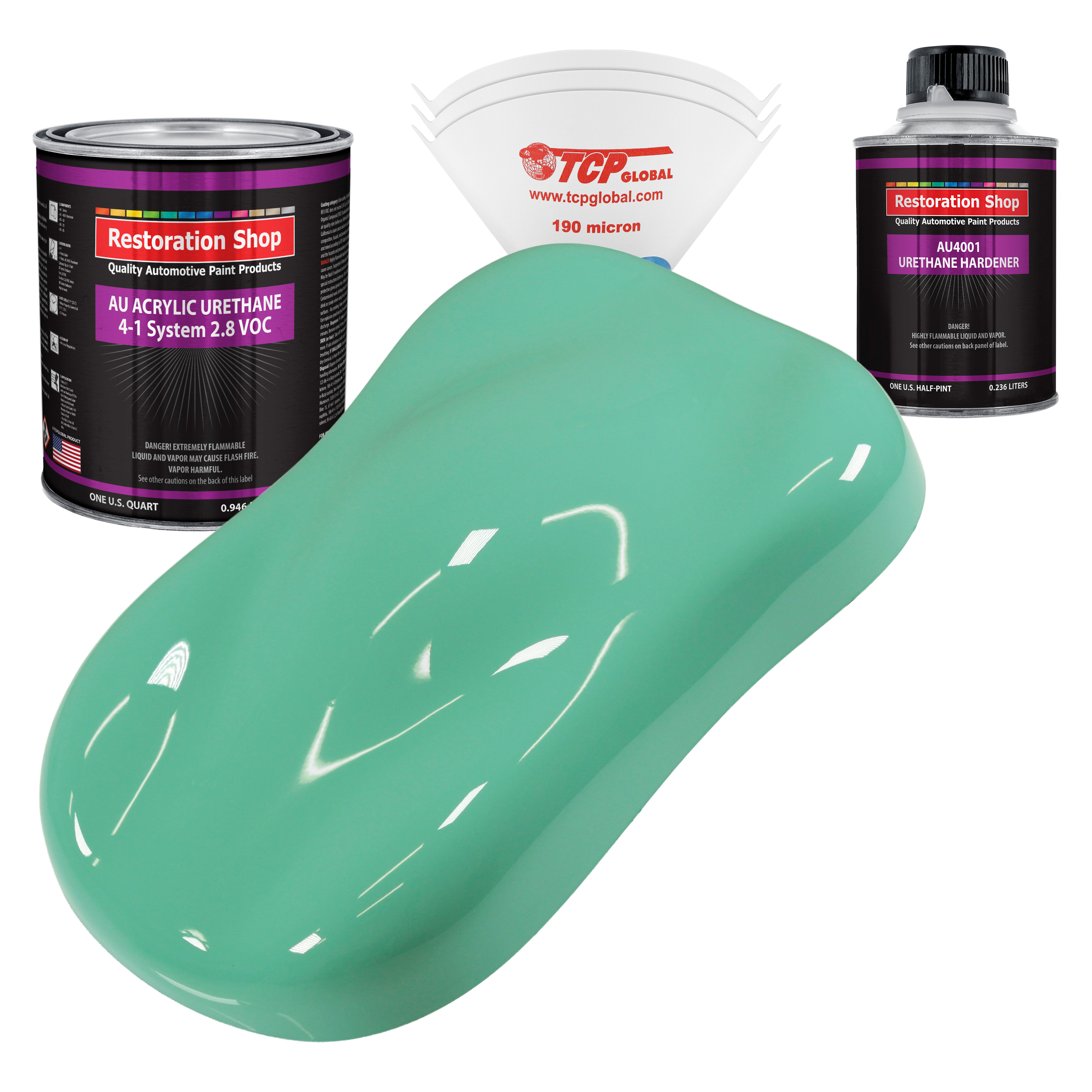 Restoration Shop Light Aqua Acrylic Urethane Auto Paint Complete Quart ...