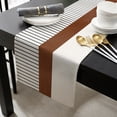 Black Striped Geometric Table Runner 70 Inches Long, Modern Boho Brown ...