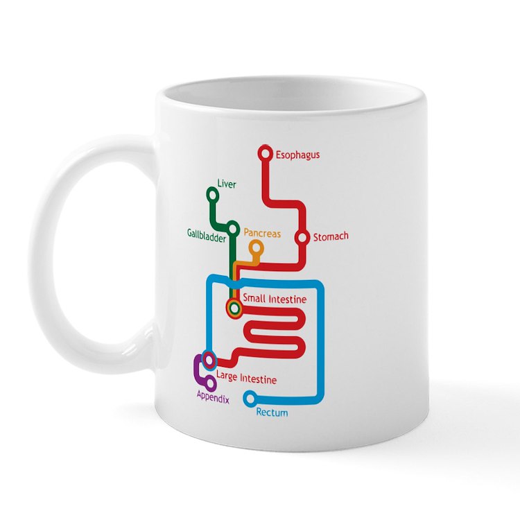 CafePress - Gastrointestinal Subway Map Mug - 11 oz Ceramic Mug ...