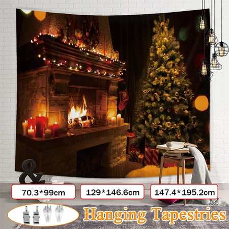 Christmas Tree Fireplace Tapestry Wall Hanging ,Christmas Tree ...