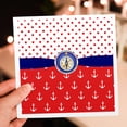 3drose, Cute Red, White, Blue Nautical Anchors and Polka Dots with a ...