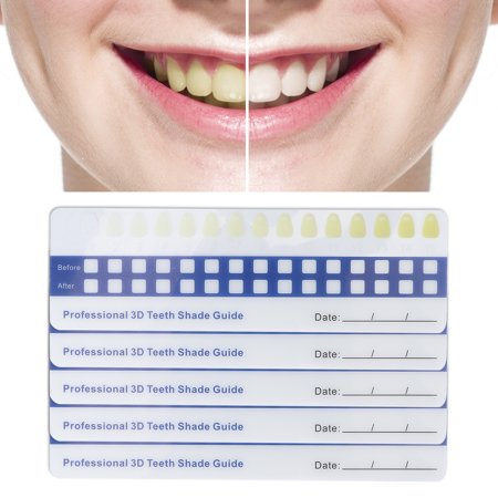 Domqga Teeth Whitening Shade Chart,5pcs Teeth Whitening Shade Guide ...