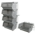Qqbine 4-Pack Plastic Large Stacking Organizer Basket, Stacking Open ...
