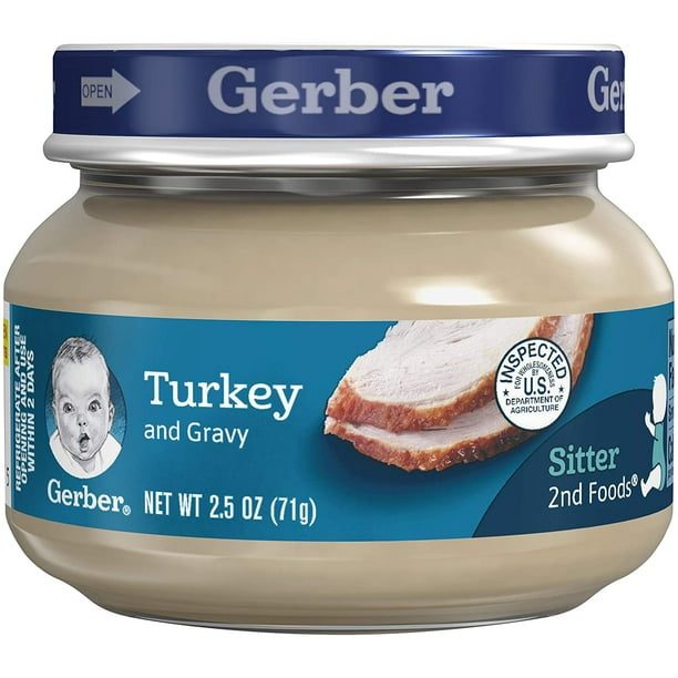 Gerber 2nd Foods Meats - Turkey & Gravy - 2.5 oz , 12 Count - Walmart.com