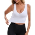 INSPIRE CHIC Women's Reversible V-Neck Athletic Tank Bra Wide Straps ...