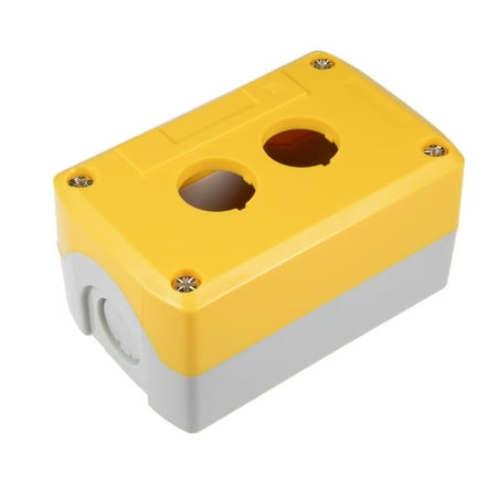 Push Button Switch Control Station Box 22mm 2 Button Hole Yellow and ...