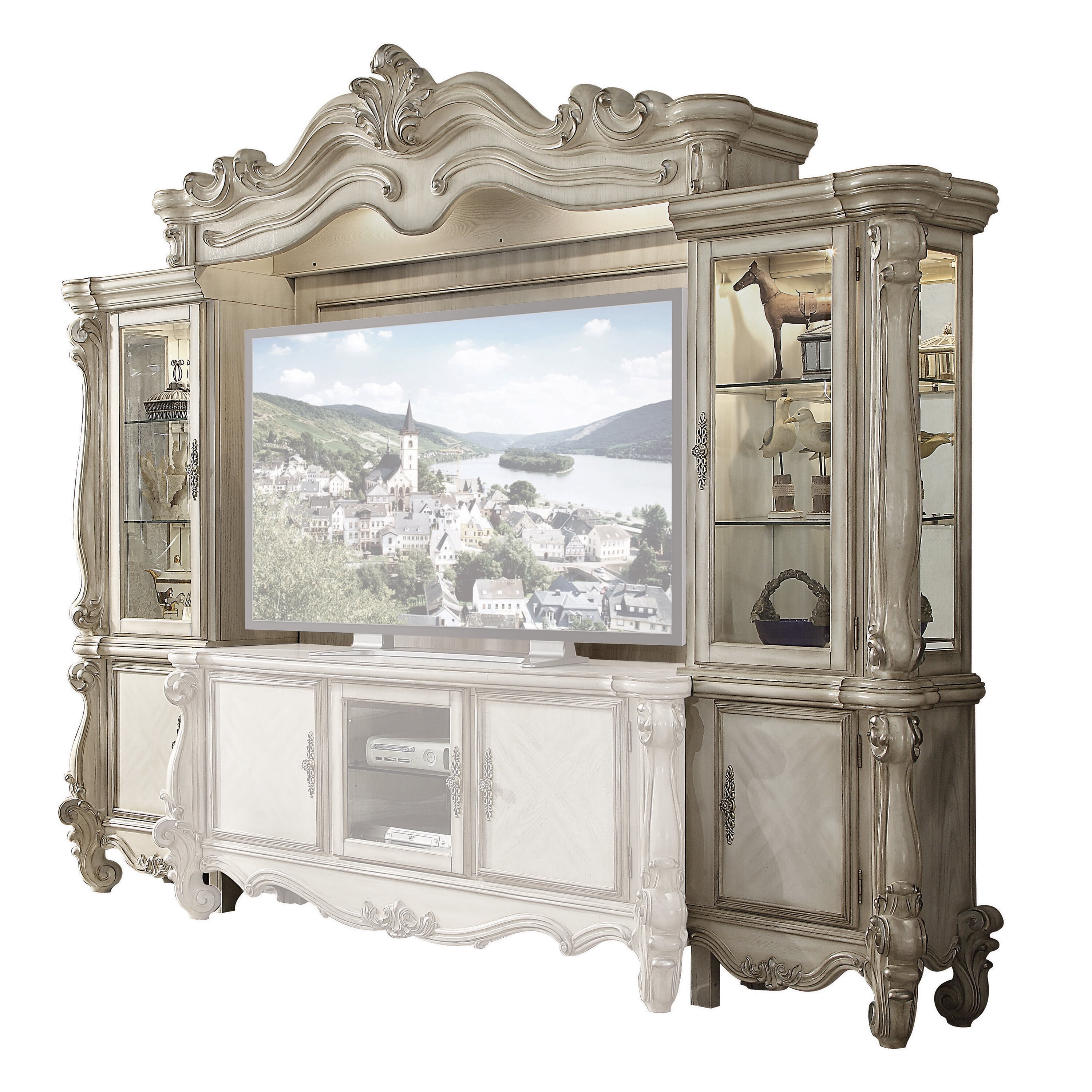 ACME Versailles Entertainment Center, Bone White (1Set/4Ctn) - Walmart.com