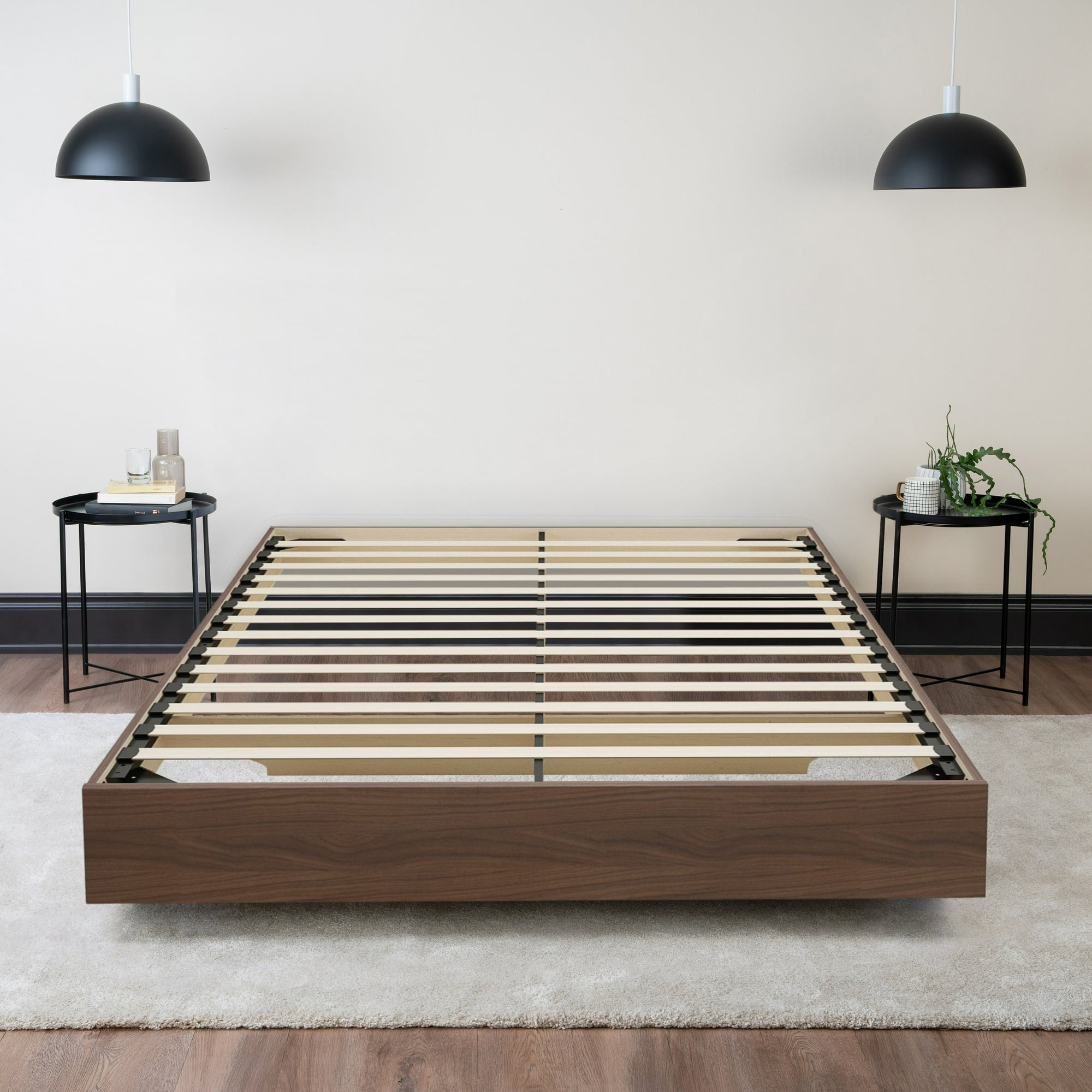 Click here for Hamuq Floating Wood Bed (Walnut) - Queen prices