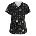 AHMOMEI Cartoon Animal Print Women Scrub Top Stretchy S-5XL Plus Size ...
