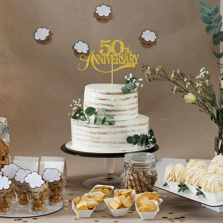 Golden Wedding Anniversary Cake Toppers