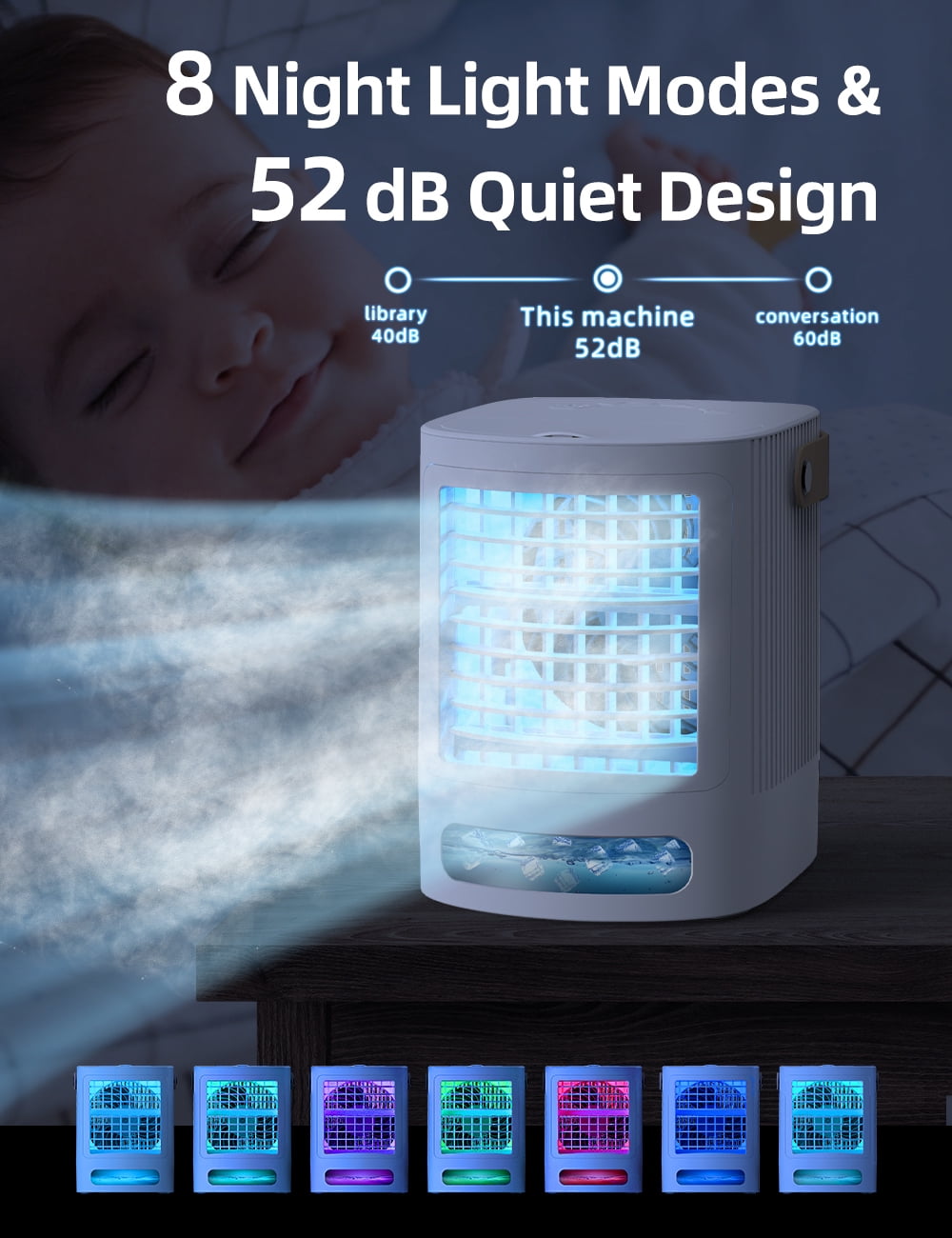 COMFYHOME USB Electric Fan Portable Air Conditioner, Personal ...