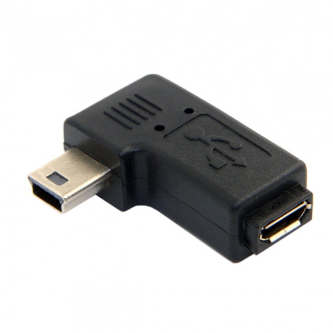 CY 90 Degree Left Angled Mini USB Male to Micro USB Female Data Sync ...