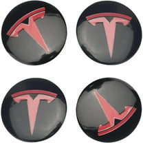 4x Tesla Model 3 Y S X Emblem Badge Sticker Wheel Hub Caps Center Cover ...