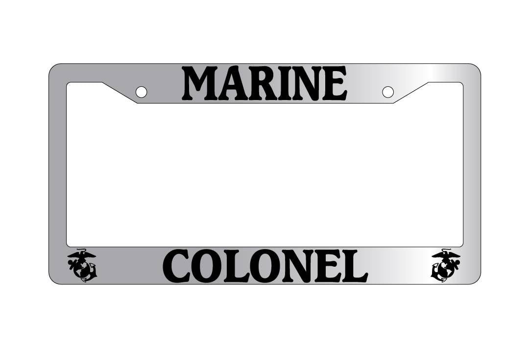 Marine Colonel Chrome Plastic License Plate Frame - Walmart.com