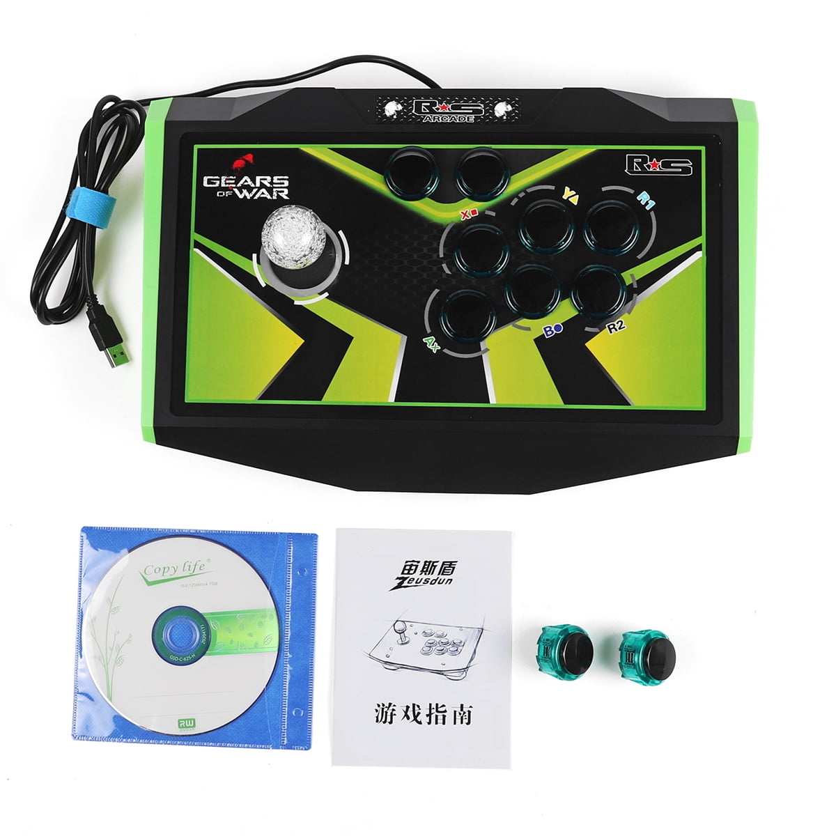 Cool LED Light USB Arcade Console Joystick PC Game Stick Gamepad Joypad ...