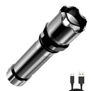 New LED USB Rechargeable Mini Tactical Flashlight Stainless Steel Torch ...