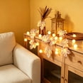 BBilaBu Fall Garland with Pumpkin Lights and Enlarged Maples Leaves ...