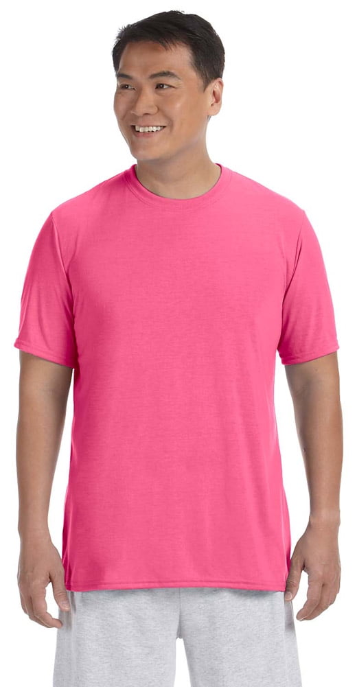 Gildan G420 Men's Performance T-Shirt -Safety Pink-Medium - Walmart.com