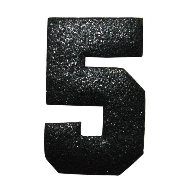 ID 8635 Shiny Number 5 Five Patch Glitter Metallic Symbol Iron On ...