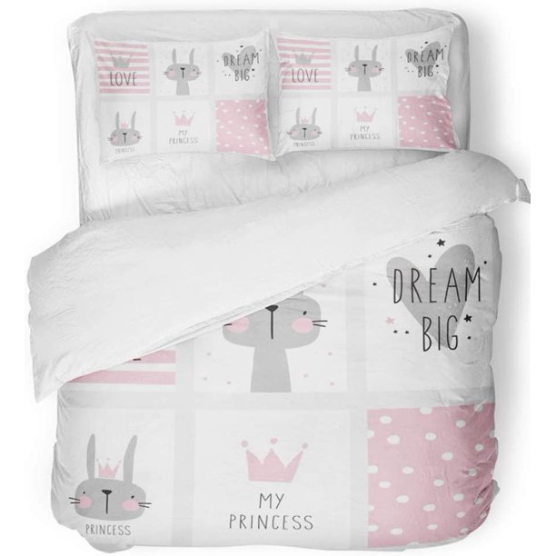 RYLABLUE 3 Piece Bedding Set Baby Cute Planner and Design Bunny Album ...