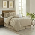 Lanco 7 Piece Taupe Comforter Set, King Size Chain Stiching Embroidery ...