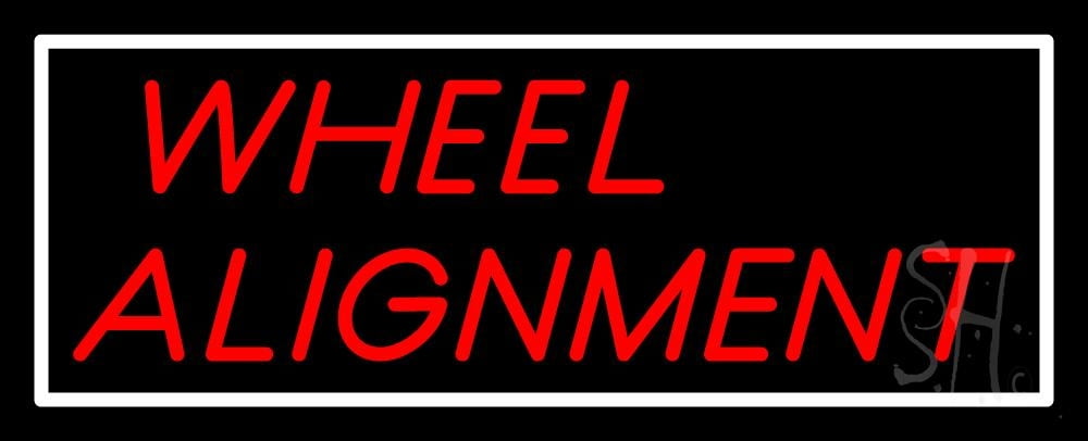 Red Wheel Alignment LED Neon Sign 13 x 32 - inches, Clear Edge Cut ...