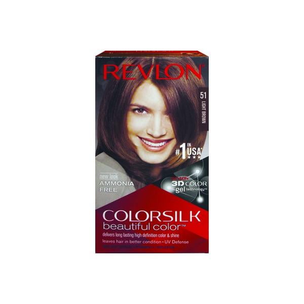 Revlon Colorsilk Beautiful Permanent Hair Color, 51 Light Brown, 6 Pack ...