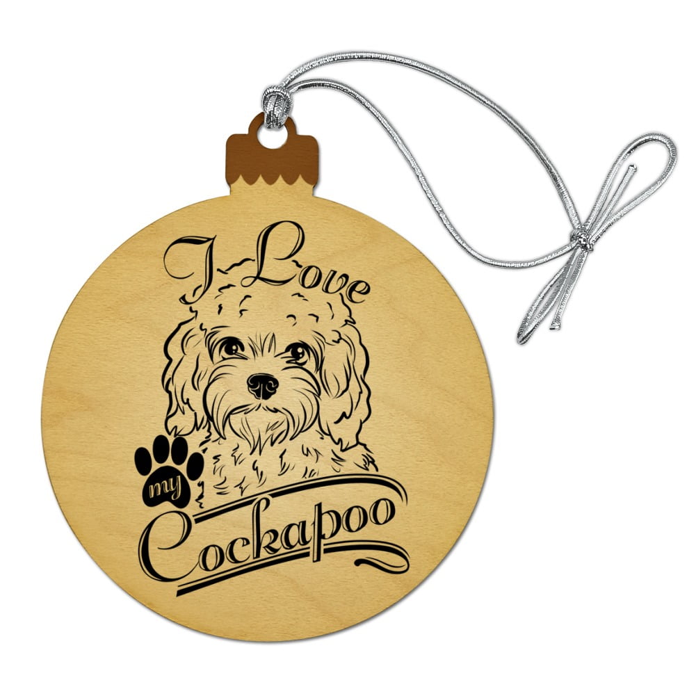 I Love My Cockapoo Wood Christmas Tree Holiday Ornament - Walmart.com
