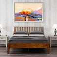 Acacia Kaylin Solid Wood Bed Frame With headboard Queen Caramel ...