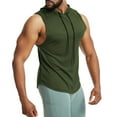 Mens Workout Hooded Tank Tops Sleeveless Gym Training Hoodies