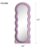 "VLUSH Wavy Full Length Body Mirror, 63""x24"", Freestanding/Wall ...
