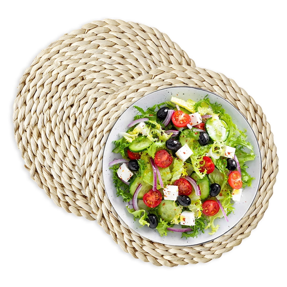 Natural corn skin hand-woven straw with heat insulation tea mat Table ...