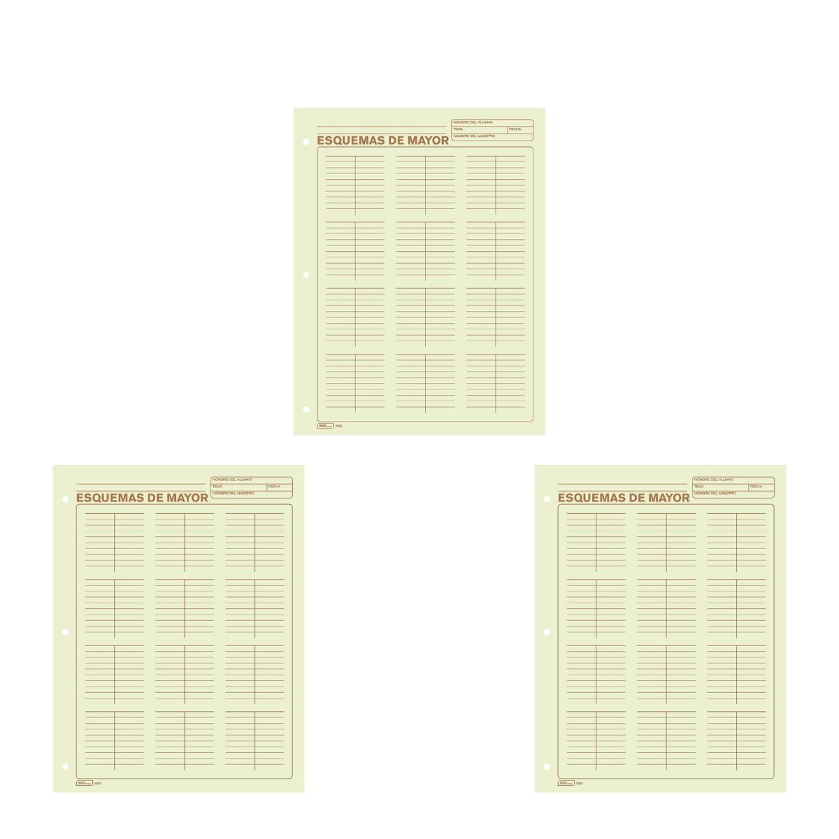 Block Esquema De Mayor Printaform Paquete Con 3 Blocks 50 Hojas | Walmart en línea