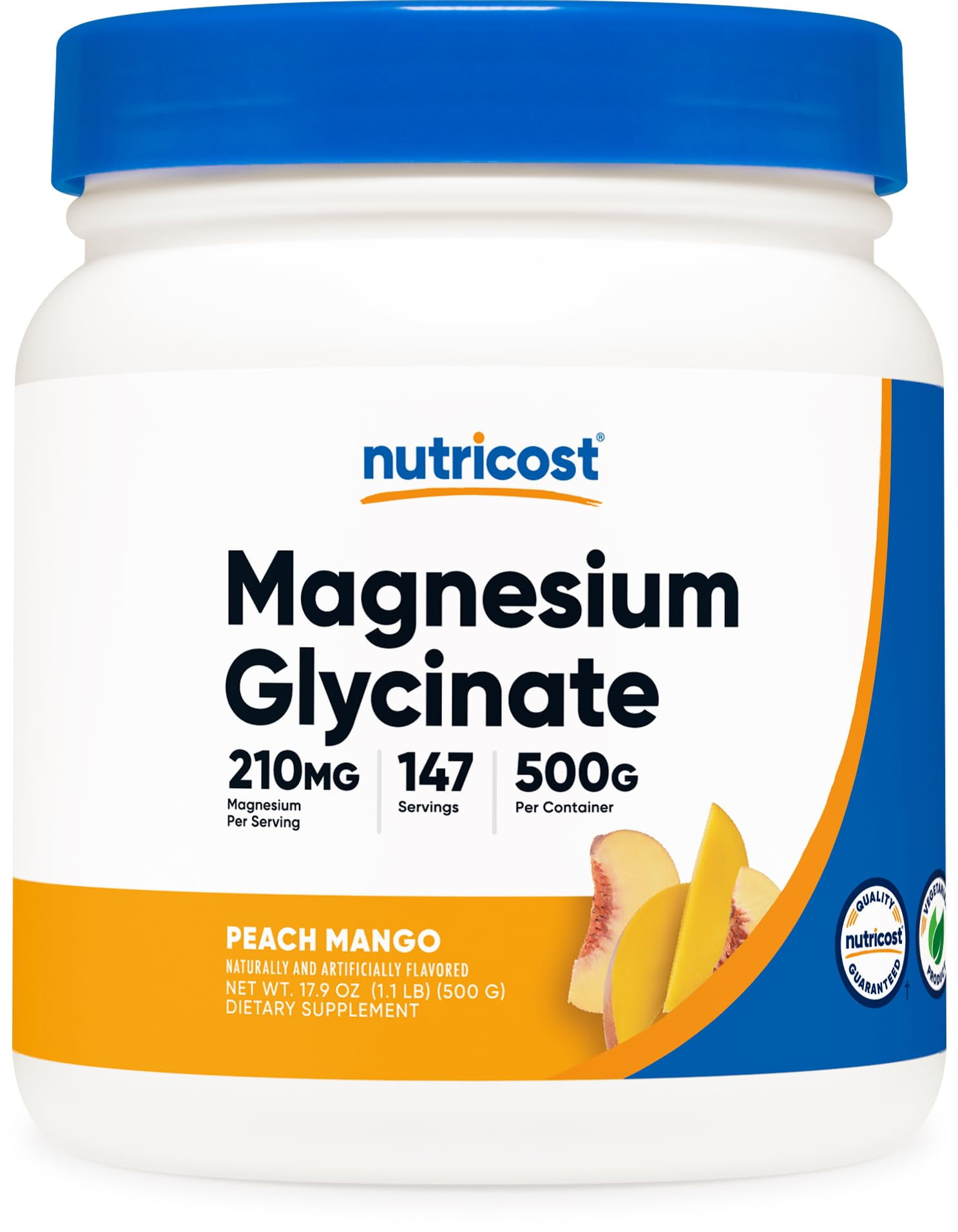 Glicinato de magnesio en polvo Nutricost Peach Mango 500g | Walmart en ...