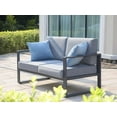Superjoe Aluminum Outdoor Sofa Weather Resistant and Rust Proof Patio ...