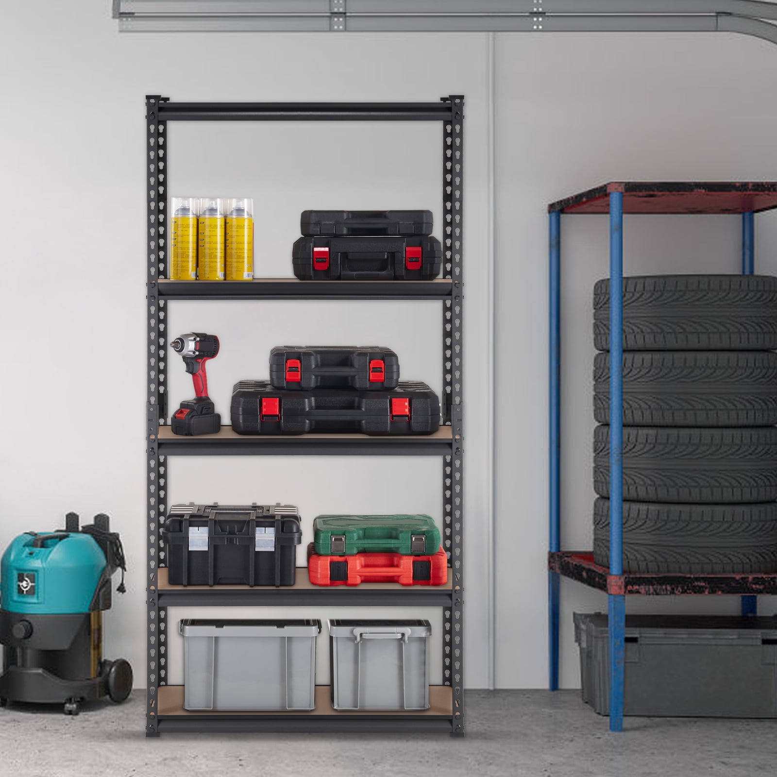 BENTISM Storage Shelving Unit Garage Storage Rack 5-Tier Adjustable ...