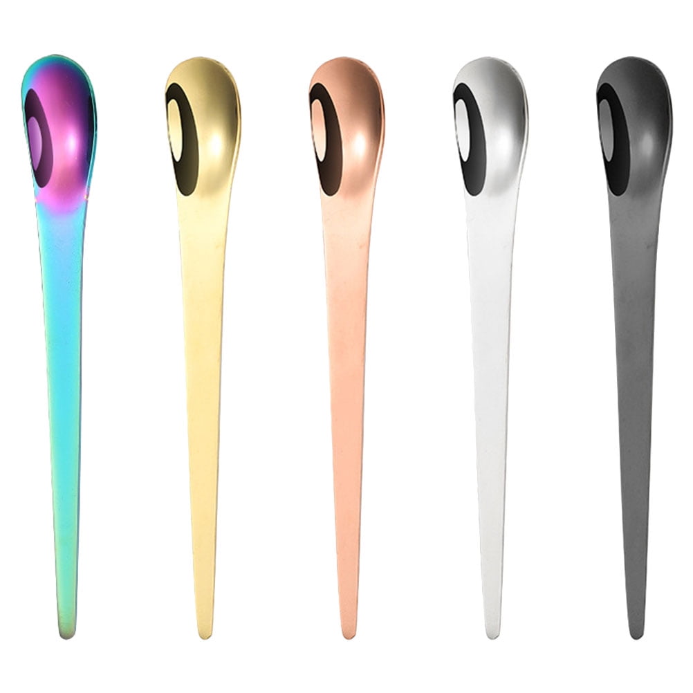 5pcs Stainless Steel Mixing Spoons Mini Coffee Spoons Ice Cream Dessert ...