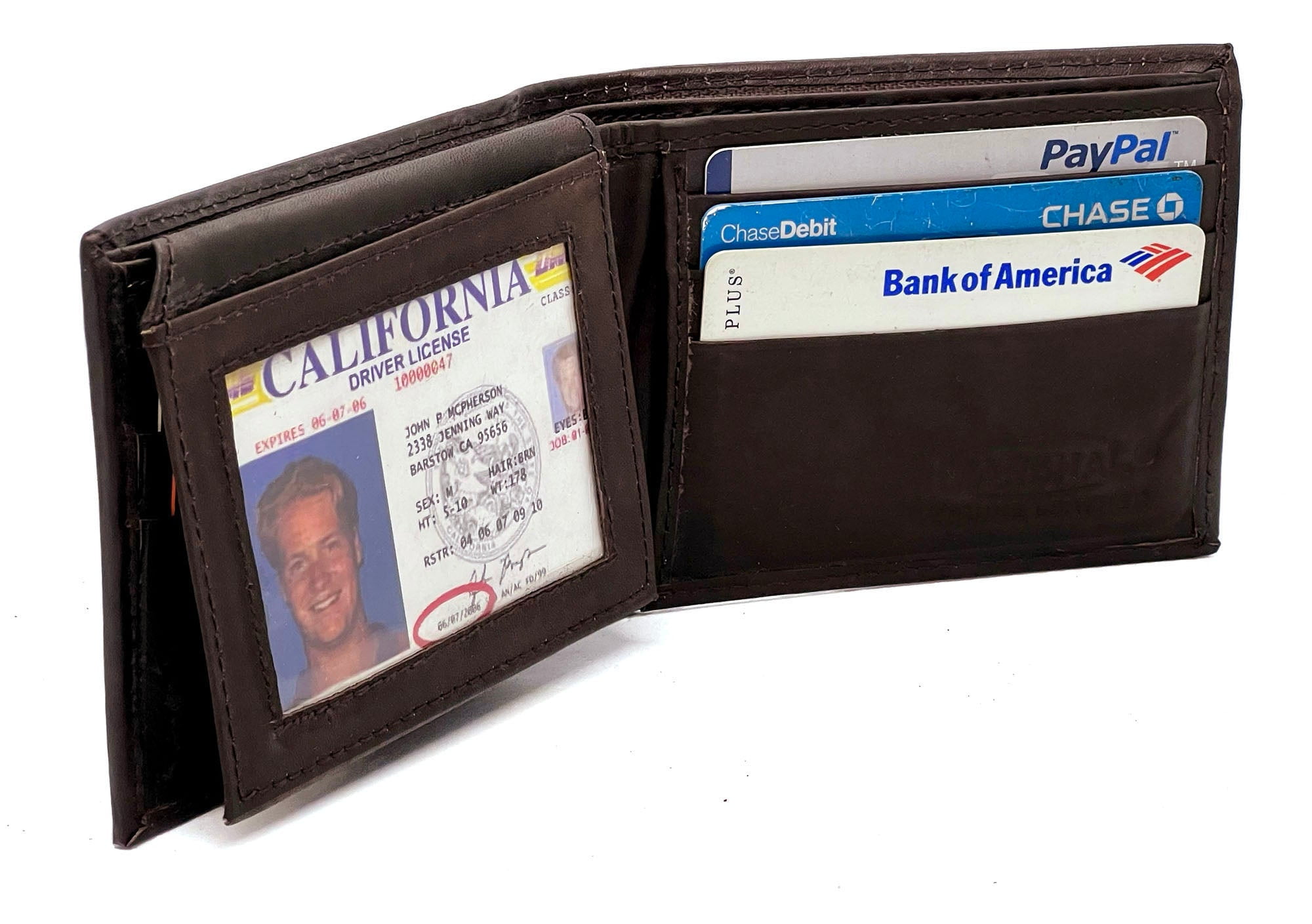 RFID Blocking Men's Genuine Leather Flap Top Bifold Wallet ID Card ...