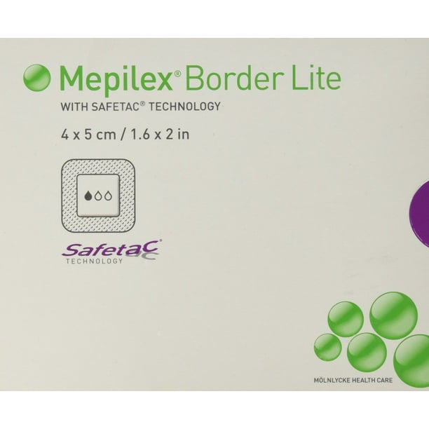 Foam Dressing Mepilex Border Lite 1.6 X 2" Square Self-adherent Sterile ...