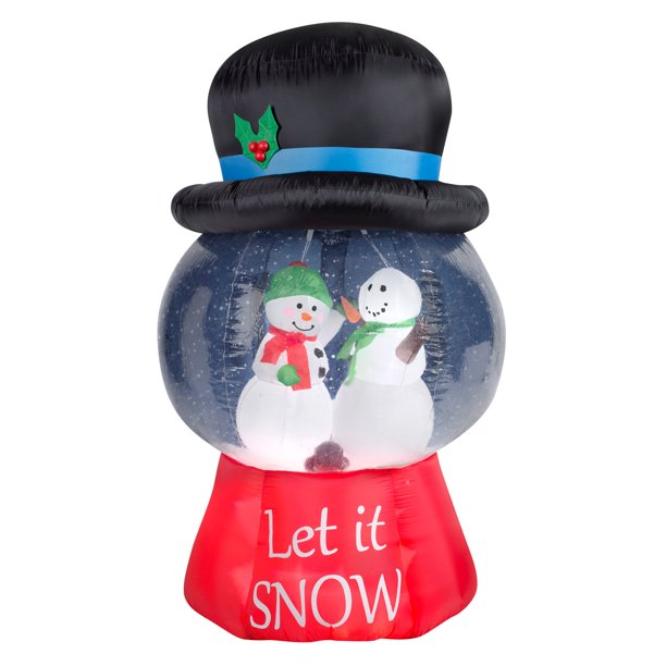 Airblown Inflatables Snow Globe with Hat-Snowman Scene Inflatable ...