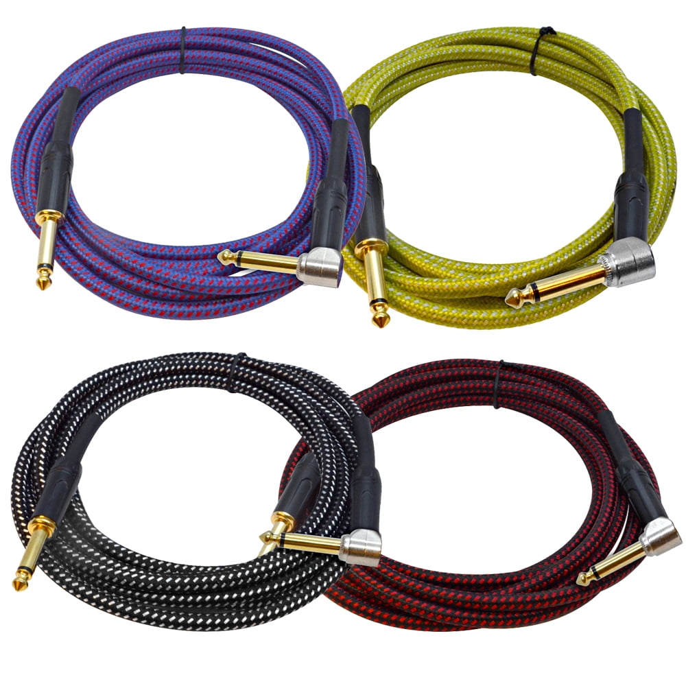 Seismic Audio 4 PK 10 Foot Multi-Color Supreme Guitar or Instrument ...