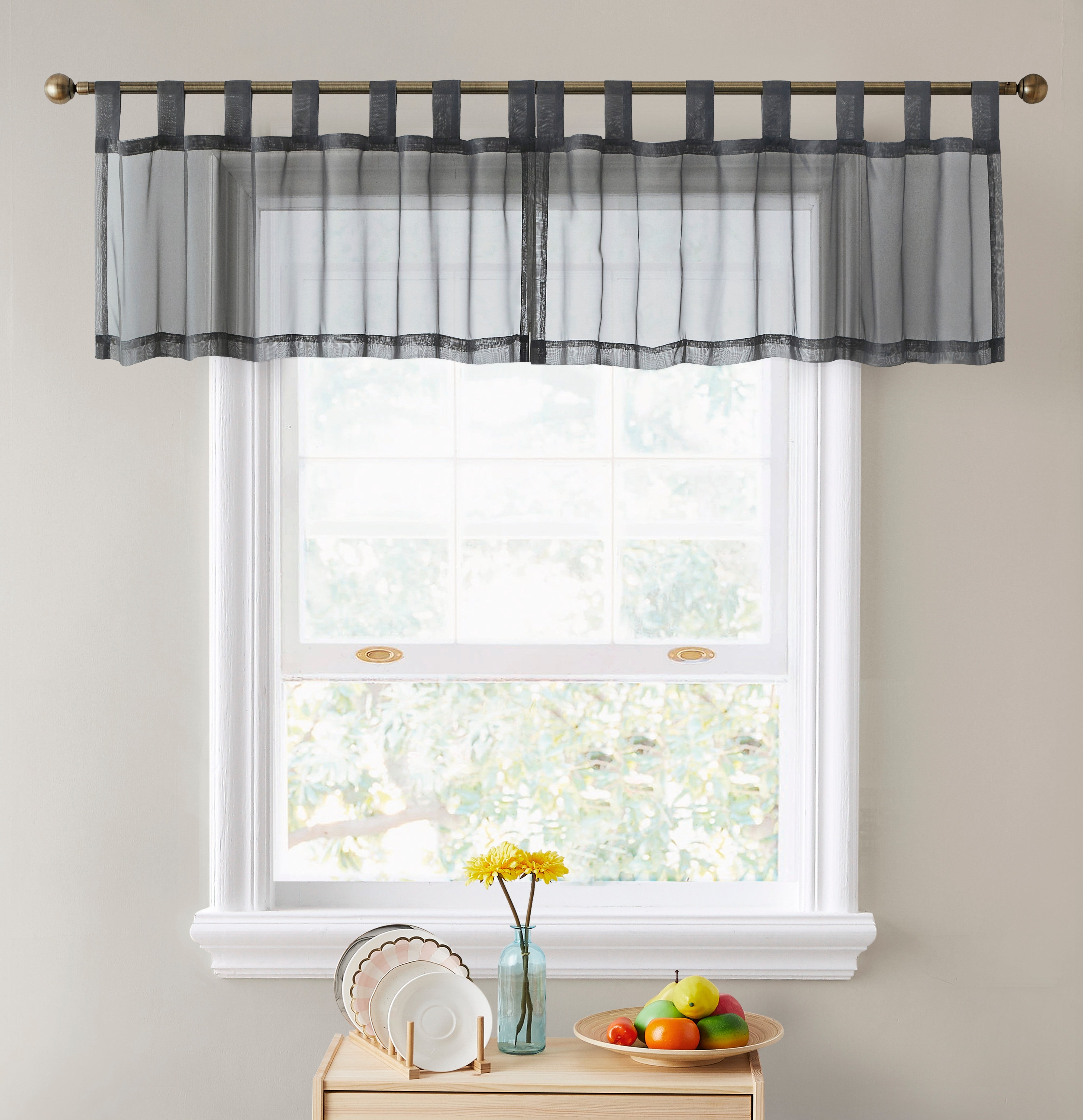 THD Sheer Tab Top Window Valance - Walmart.com