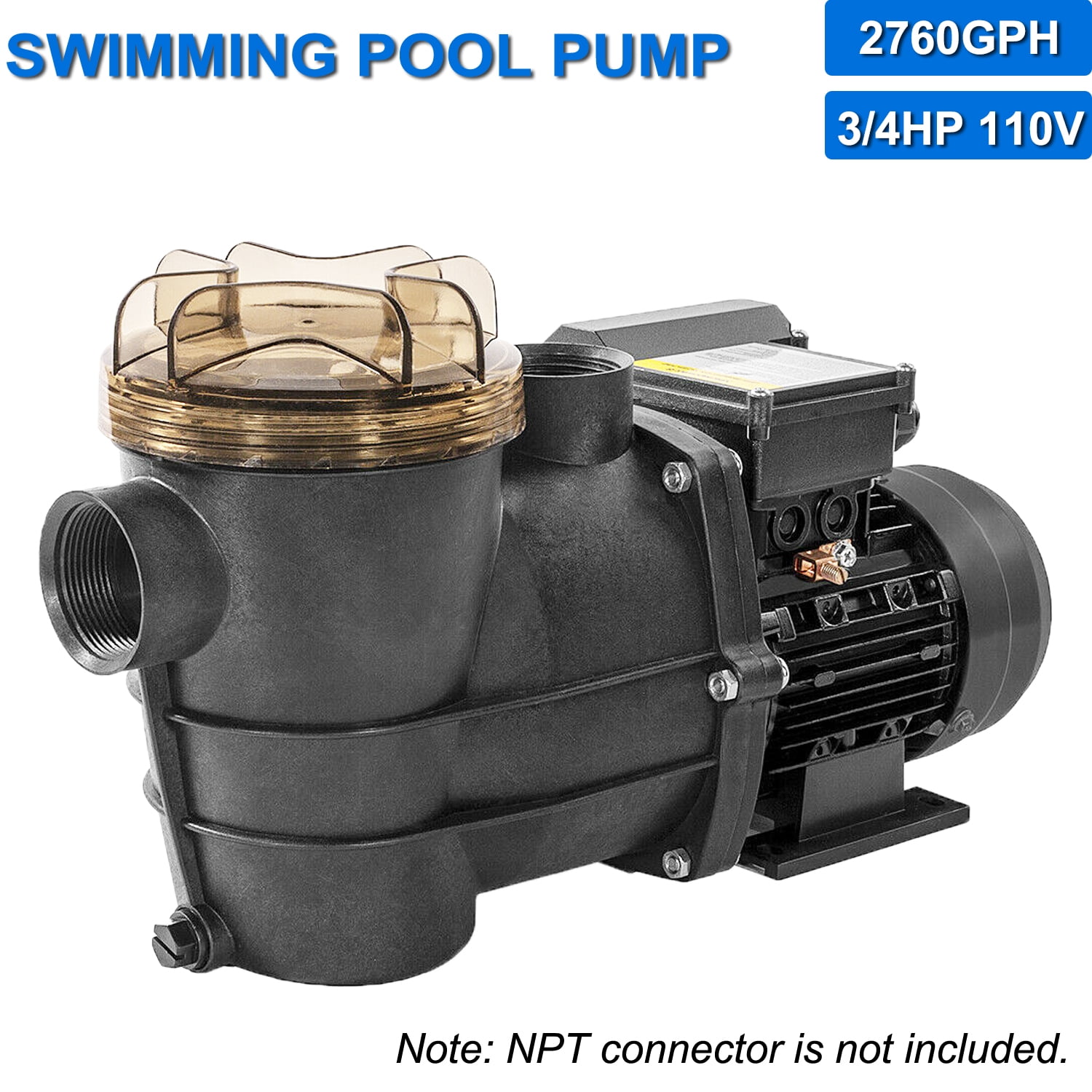 iMeshbean 3/4HP Above Ground Pool Pump, 110V, 2760GPH, Max 38FT, w ...