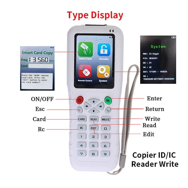 facefd ID IC Card Duplicator Rewritable Portable Hand Held Voice Prompt ...