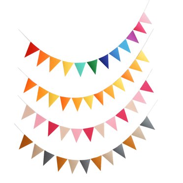 4PCS Felt Bunting Banner Triangle Flags Hanging Garland Pennant for ...