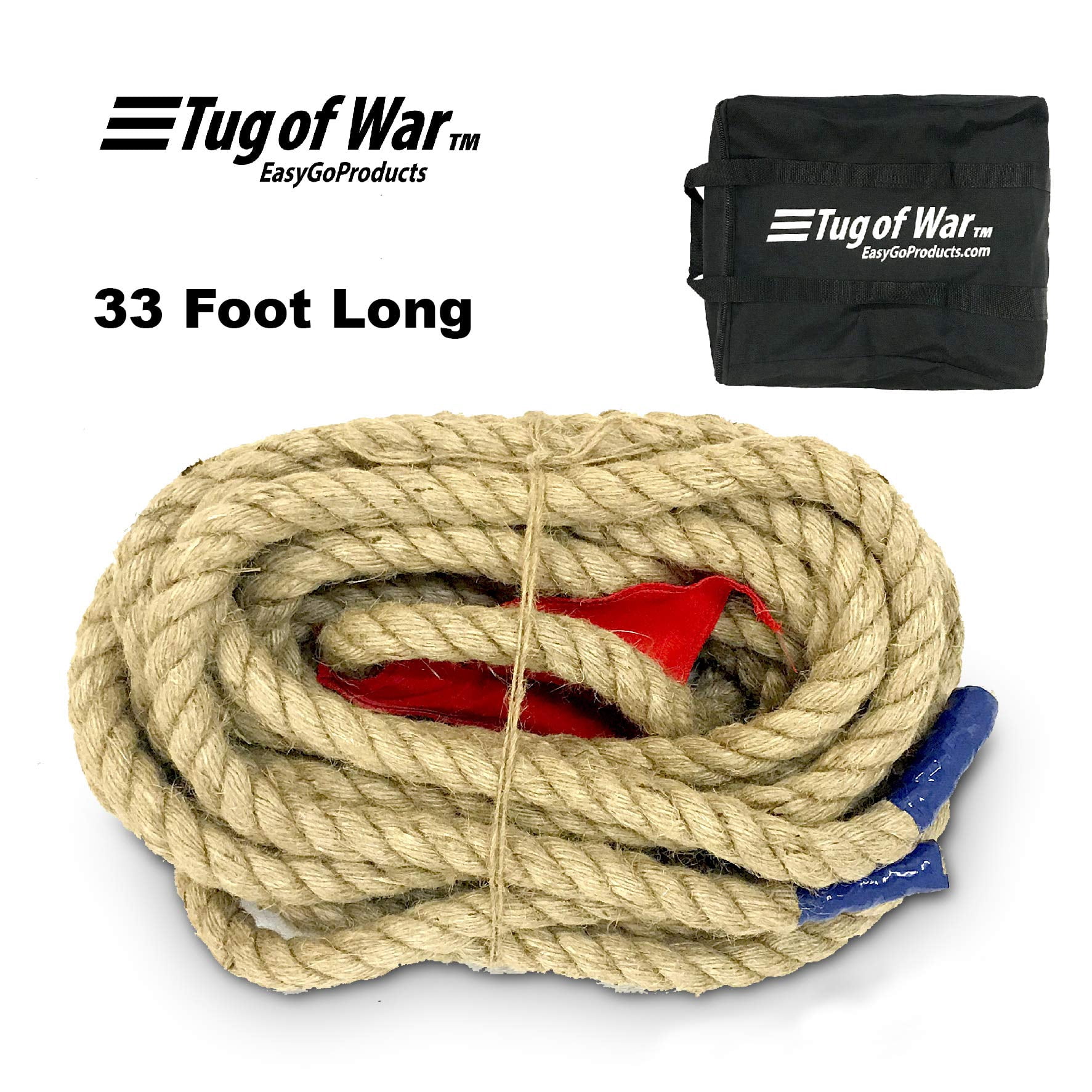 EASYGO 33 Foot TUG of WAR Rope with Flag – Kids and Adults Family Game ...